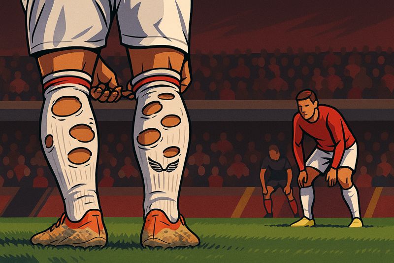 Why do Footballers Cut Holes in Their Socks